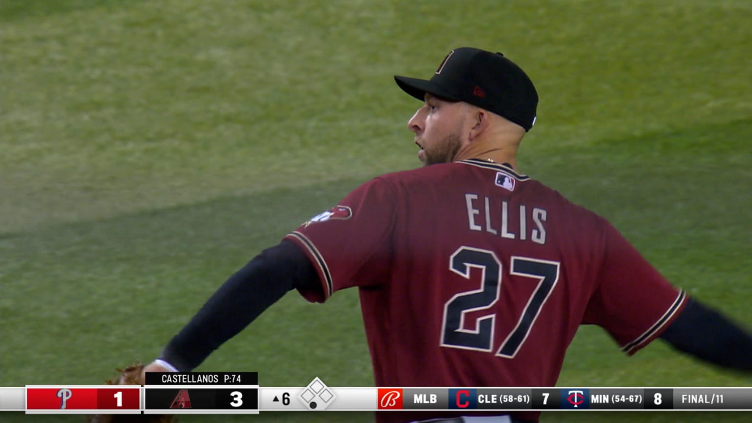 Drew Ellis juggles the ball, nabs Jean Segura | 08/18/2021 | Arizona ...