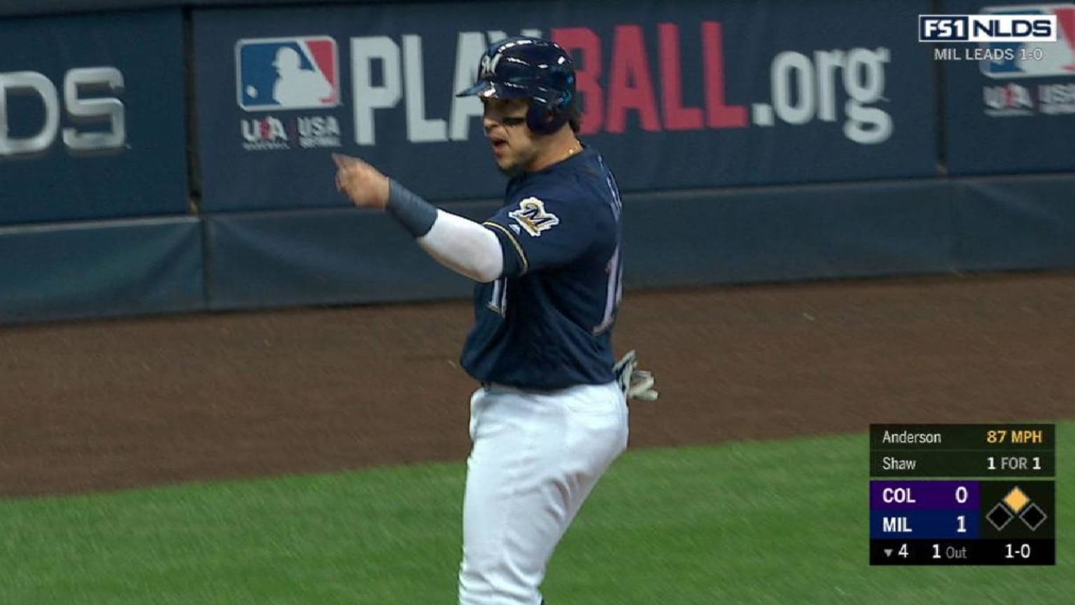 COL@MIL Gm2: Perez steals third base in the 4th | 10/05/2018 | MLB.com