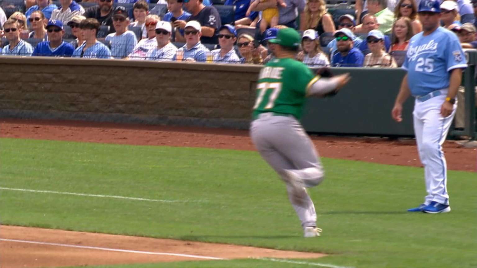 Jonah Bride makes a strong throw across his body | 06/25/2022 | Kansas ...