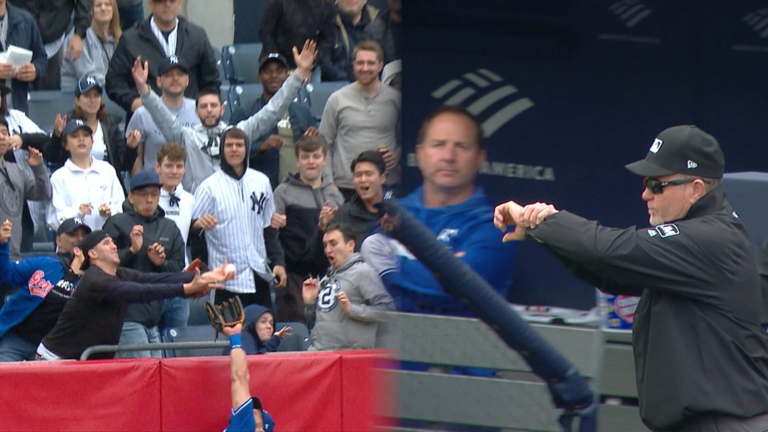 KC@NYY: Torres' HR overturned on fan interference | 04/20/2019 | New ...