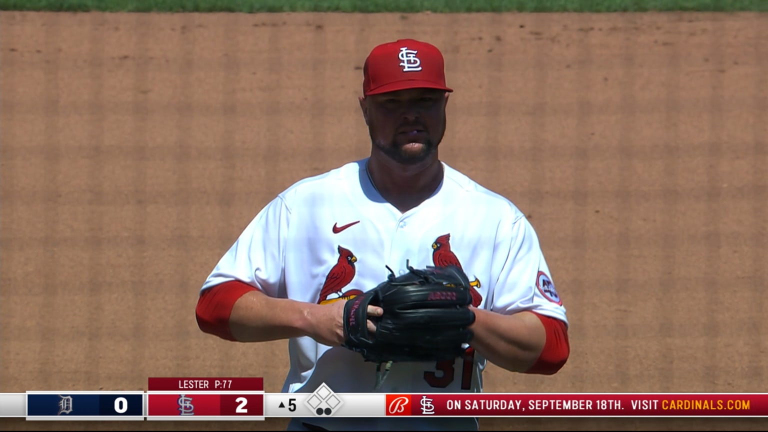 Jon Lester strikes out four across five innings | 08/25/2021 | St ...