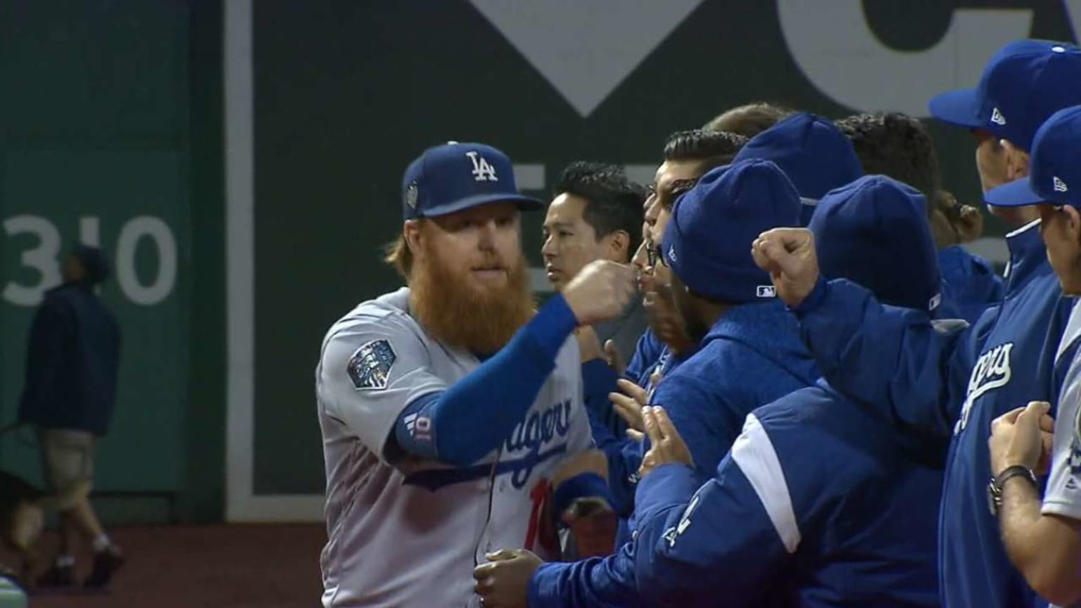 WS2018 Gm1: Dodgers' lineup introduced at Fenway Park | 10/23/2018 ...