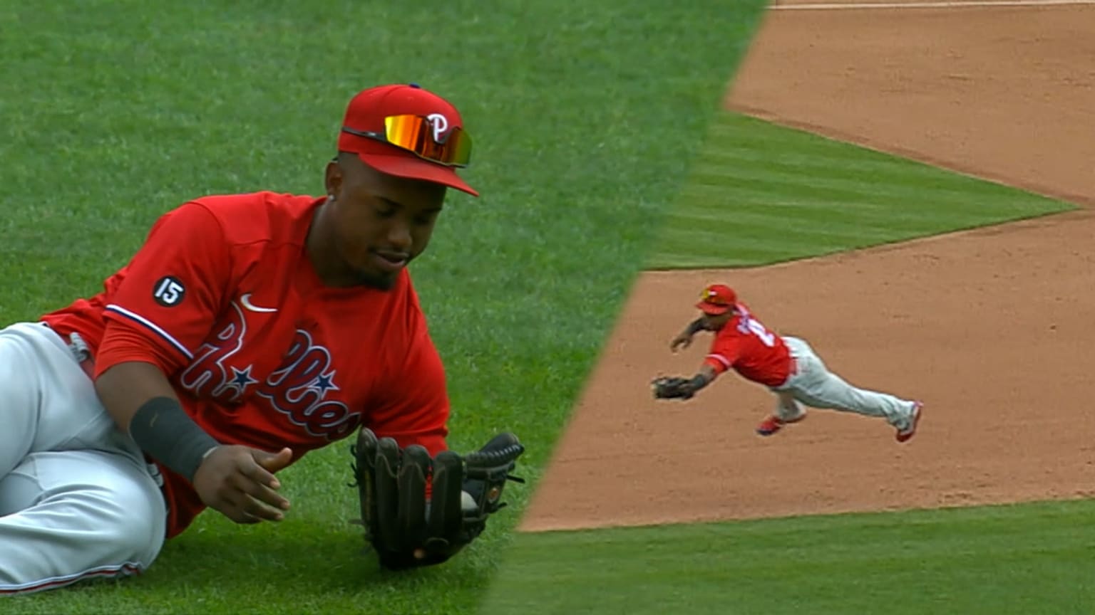 Jean Segura lays out for a diving catch to rob Gamel | 08/01/2021 ...