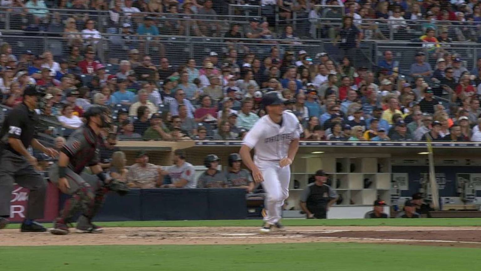 ARI@SD: Myers plates 2 with a double to right-center | 07/28/2018 | San ...