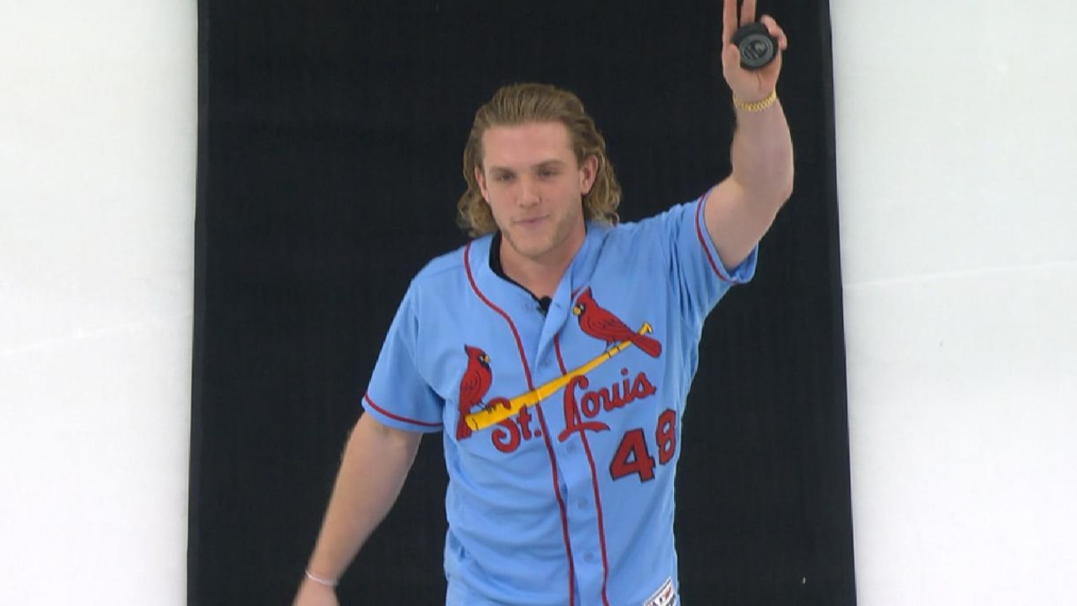 Bader shows off uniform, drops ceremonial puck | 11/20/2018 | Kansas ...