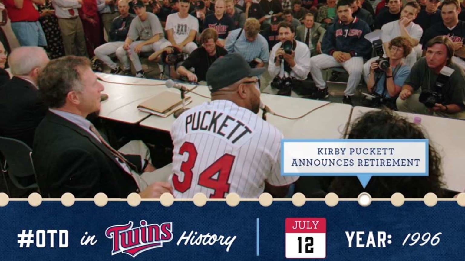 July 12, 1996, Puckett announces retirement | 12/13/2016 | Chicago Cubs