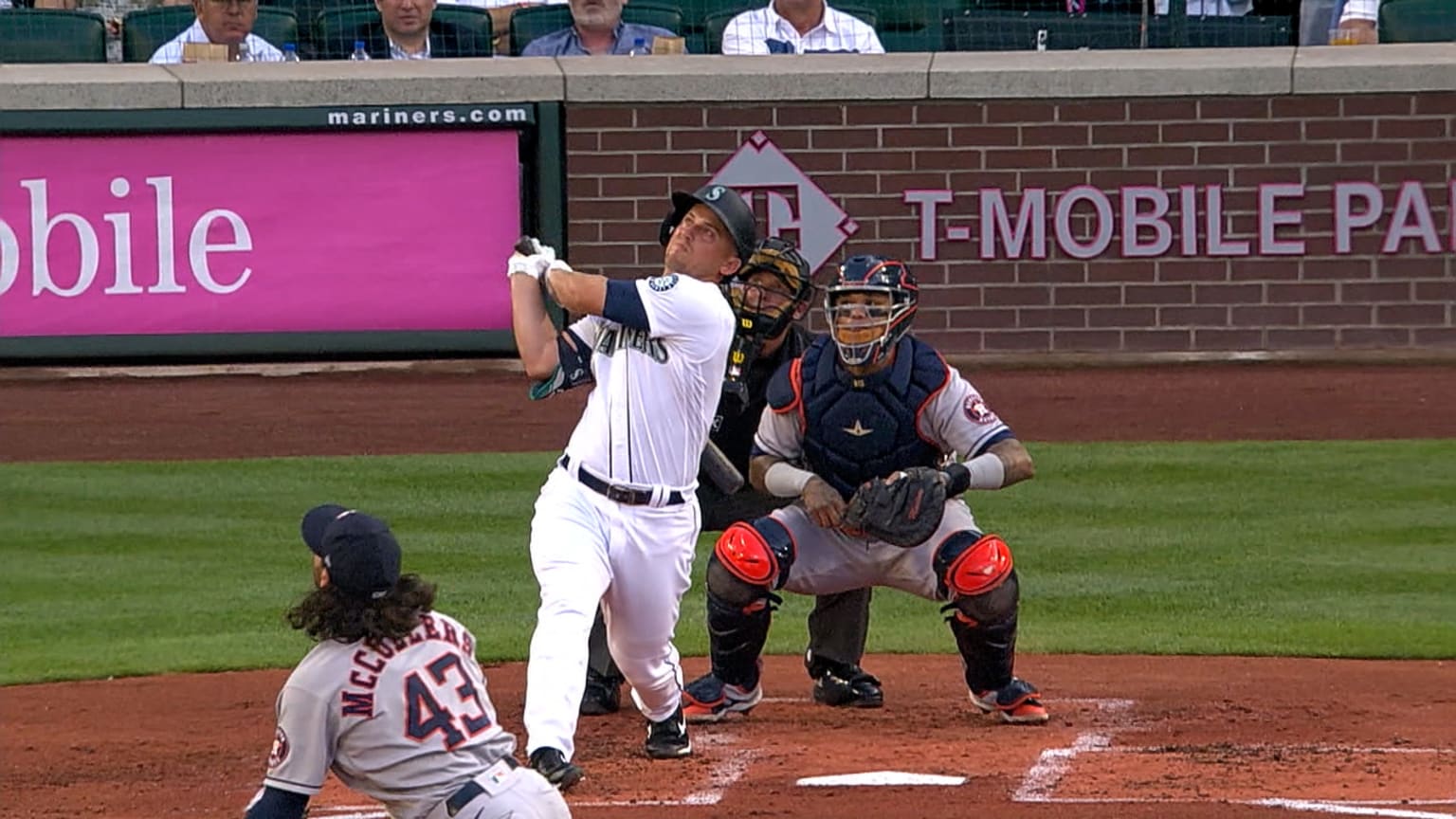 Kyle Seager lofts a two-run homer to right field | 07/27/2021 | Seattle ...
