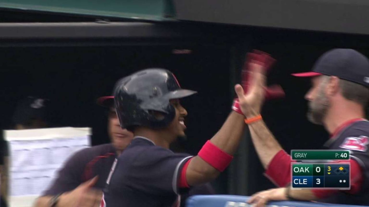 OAK@CLE: Lindor plates Perez with a sac fly to center | 07/31/2016 ...