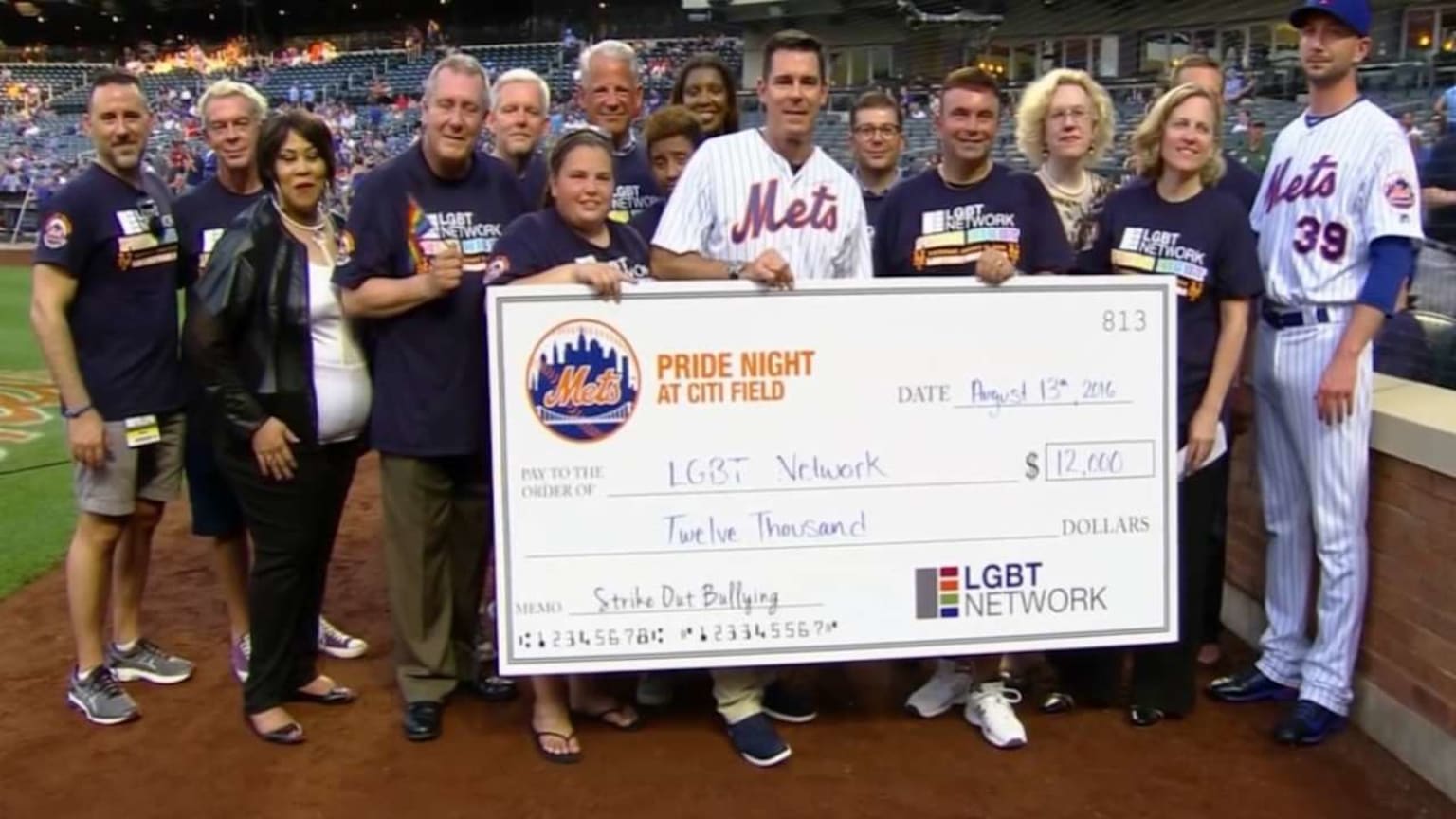 Mets LGBT Pride Night ceremony at Citi Field | 08/16/2016 | MLB.com