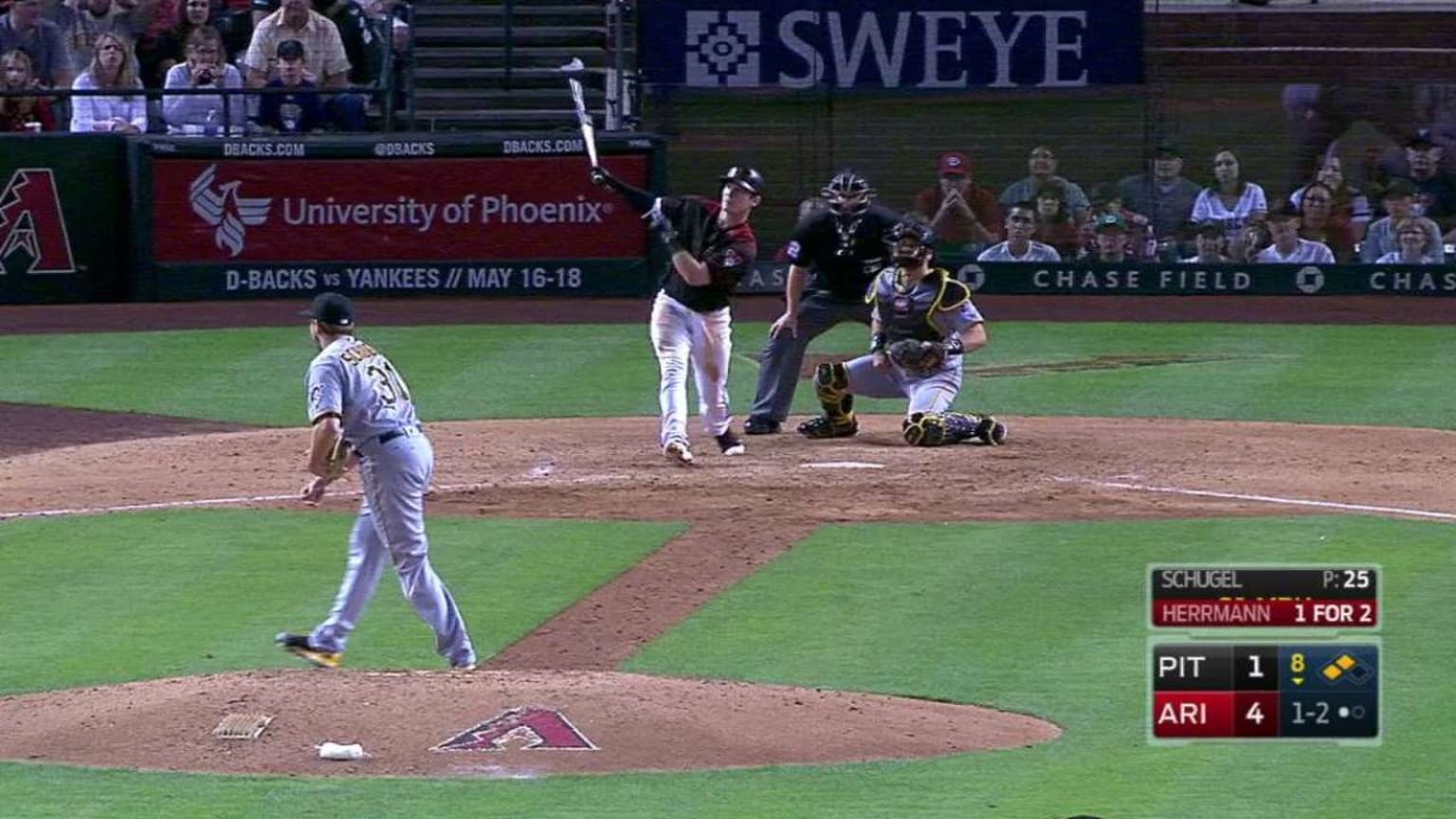 PIT@ARI: Herrmann belts a three-run homer to right | 04/23/2016 ...