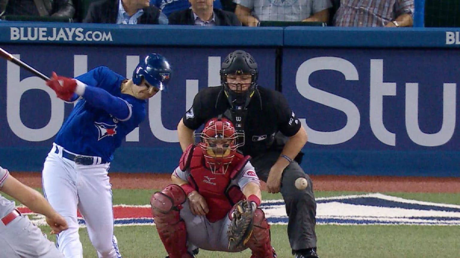 CIN@TOR: Umpire hit by foul ball, stays in game | 05/31/2017 | MLB.com