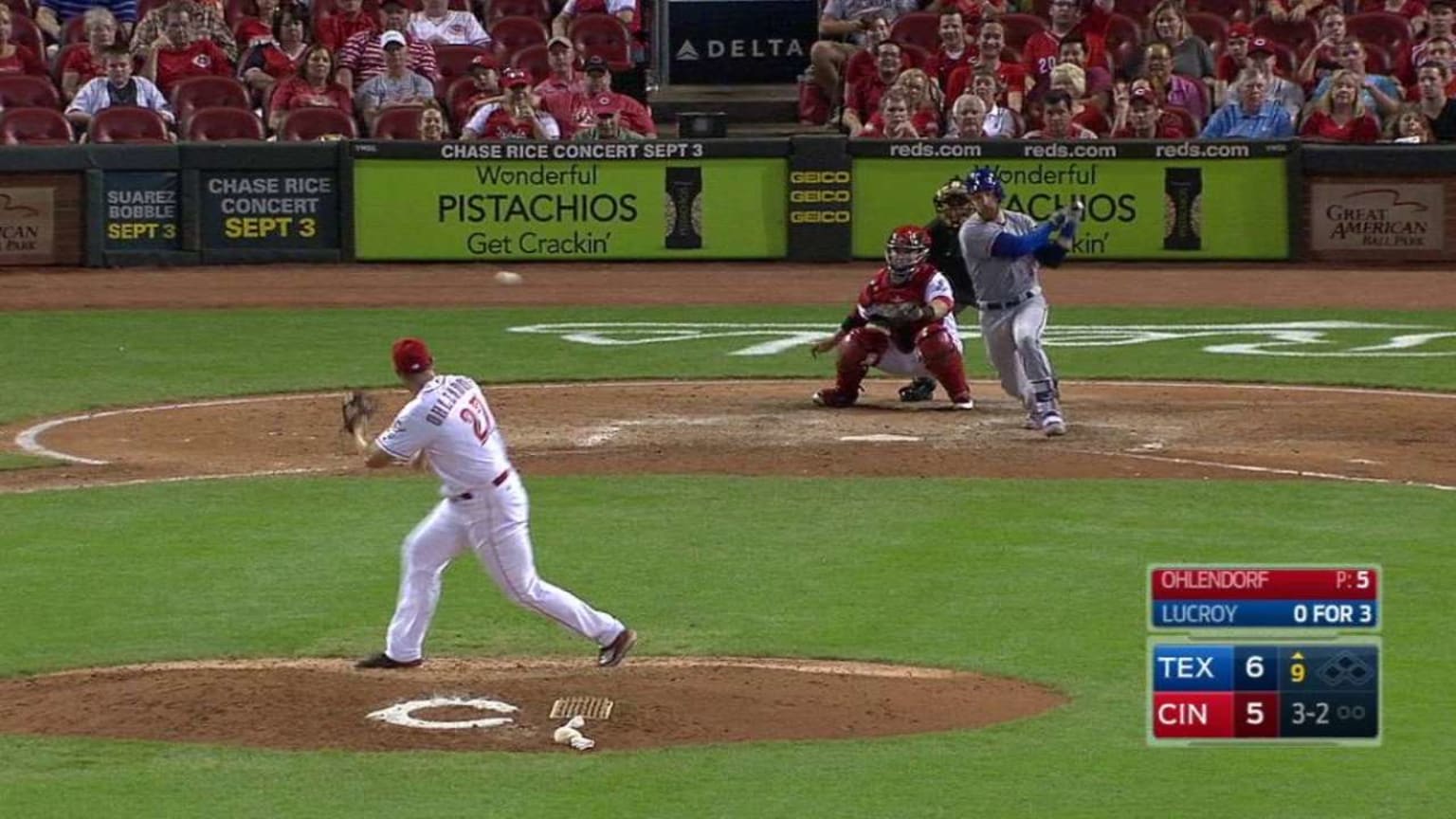 TEX@CIN: Ohlendorf flashes the leather on comebacker | 08/24/2016 ...