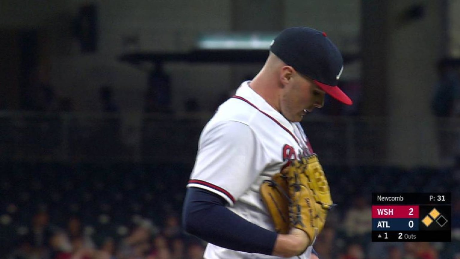 WSH@ATL: Newcomb strikes out Taylor looking | 04/02/2018 | Atlanta Braves