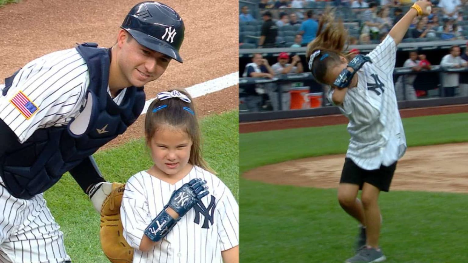 ATL@NYY: Hailey Dawson continues her 1st pitch quest | 07/03/2018 | New ...