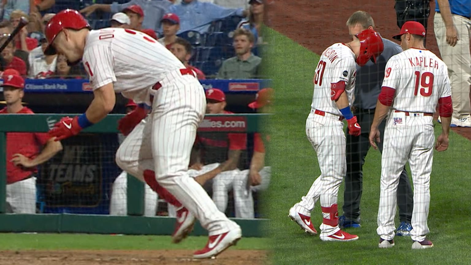 ATL@PHI: Dickerson pulls up with injury, leaves game | 09/11/2019 ...