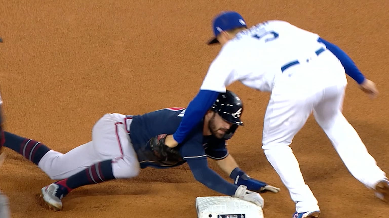 Swanson steals second after review stands in the 9th | 10/20/2021 ...