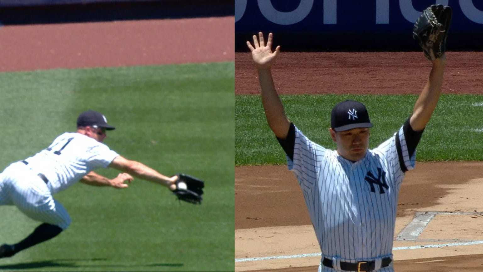 NYM@NYY: Gardner lays out to make a fantastic catch | 06/11/2019 | New ...