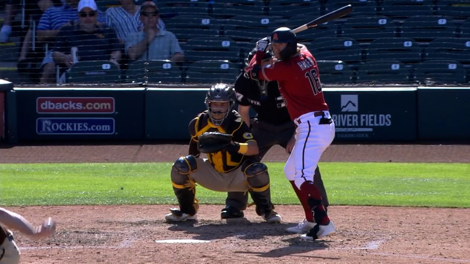 Jake Hager belts a two-run homer to left field | 03/31/2022 | San Diego ...