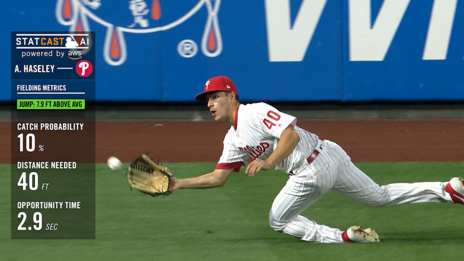 ATL@PHI: Haseley gets great jump on diving catch | 09/11/2019 ...