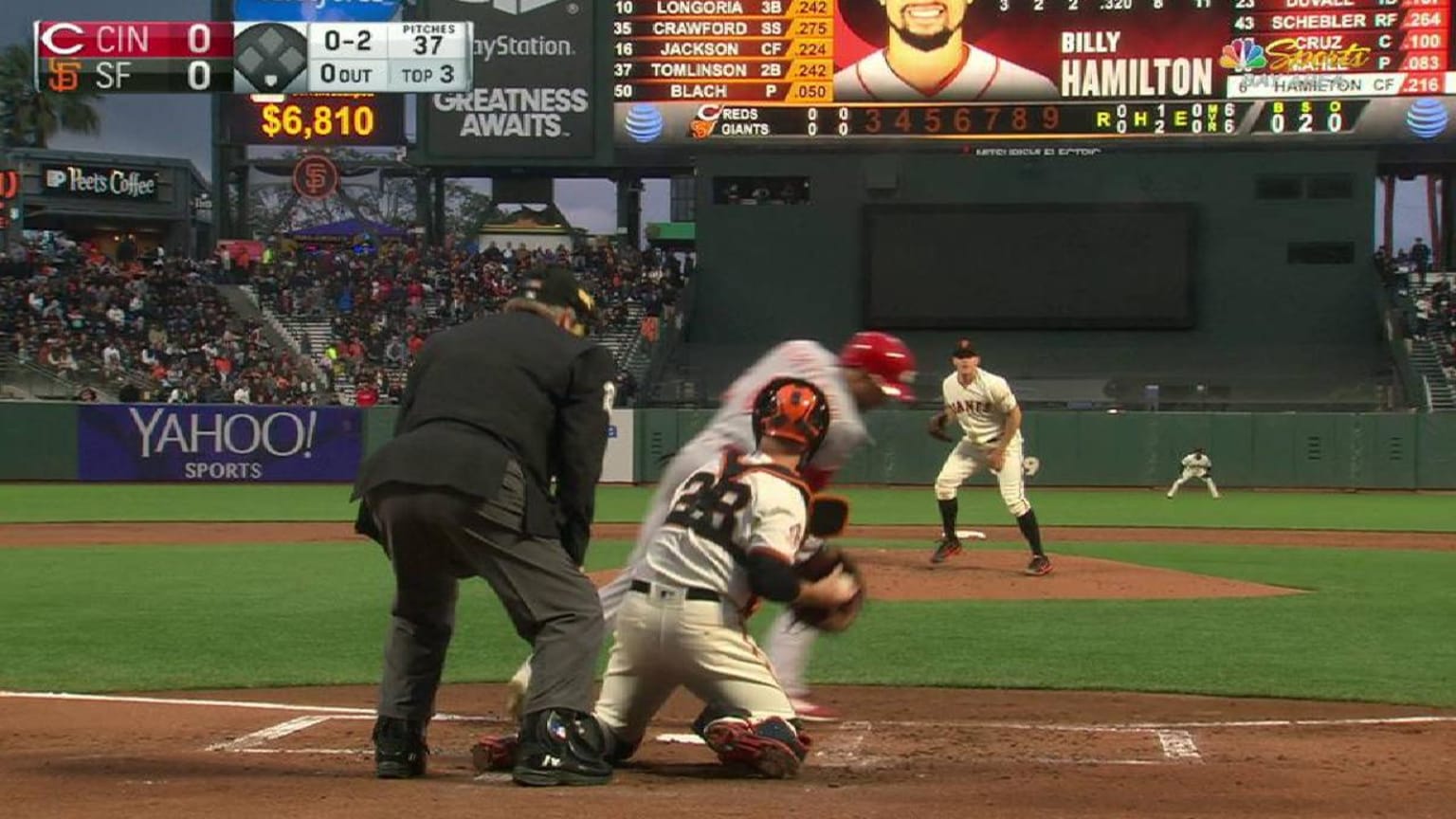 CIN@SF: Blach strikes out Hamilton for his first K | 05/15/2018 | San ...