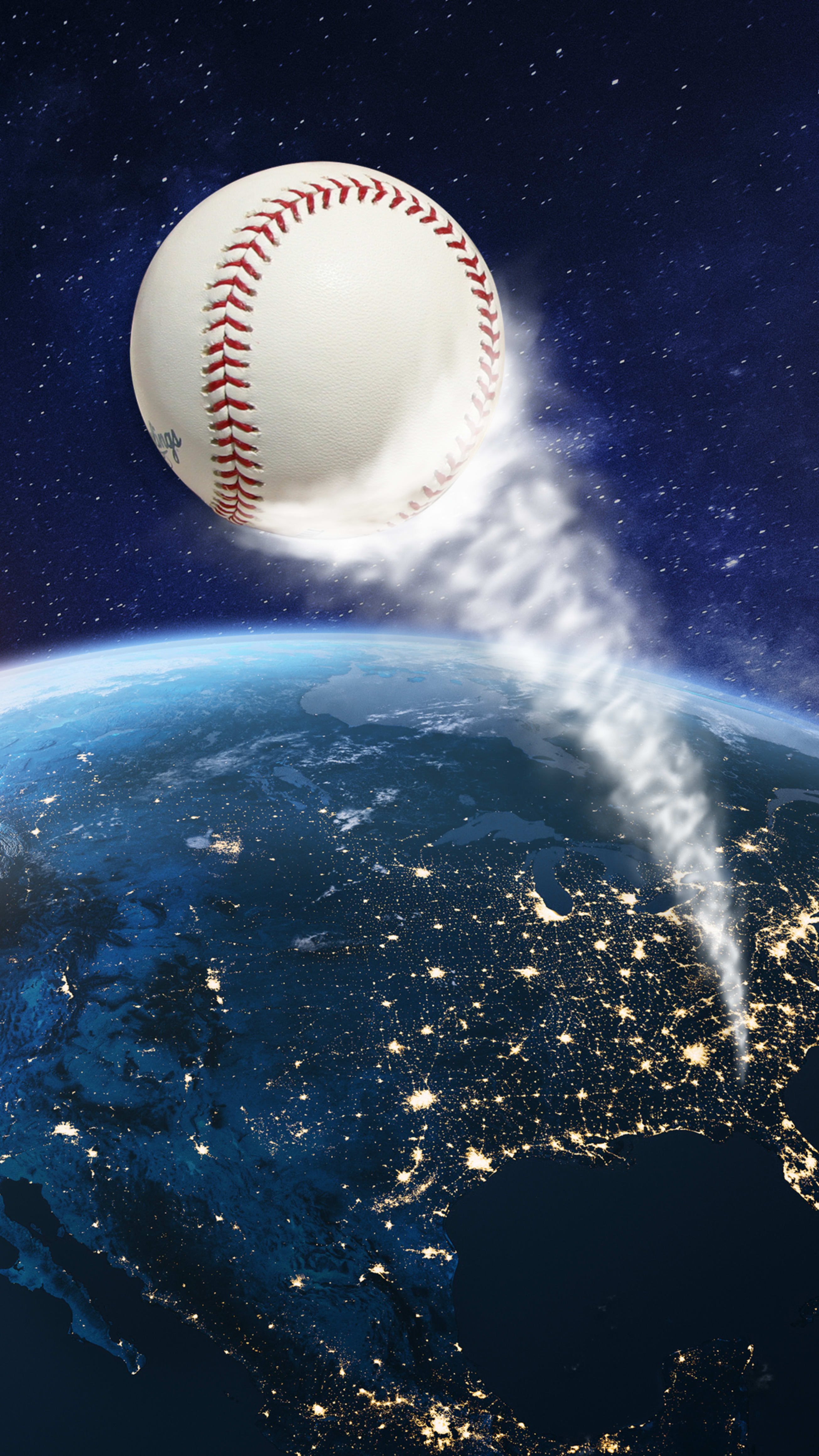 ball flying through space