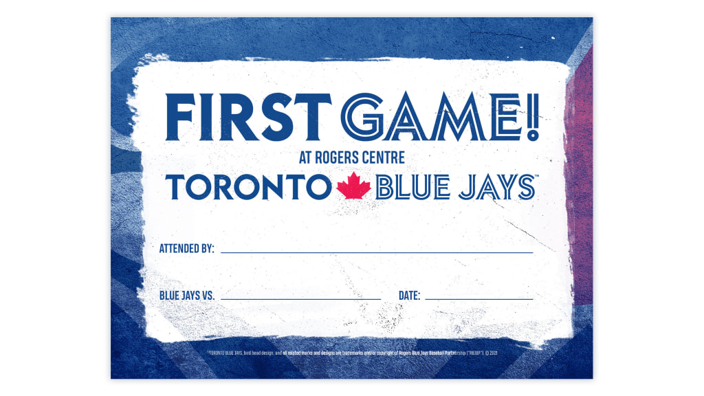 Digital Certificate First Game | Toronto Blue Jays