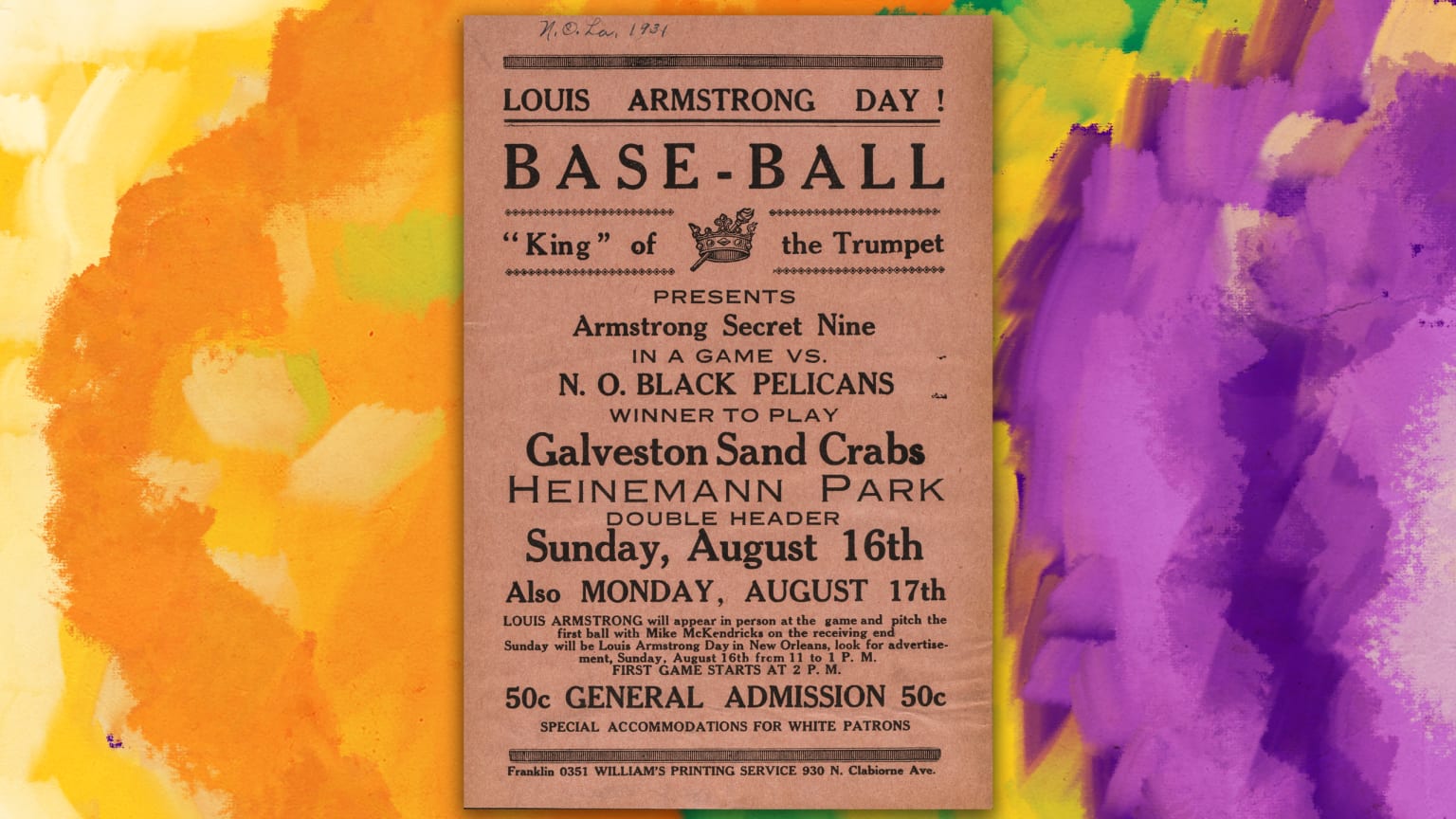 Louis Armstrong's Secret Nine baseball team