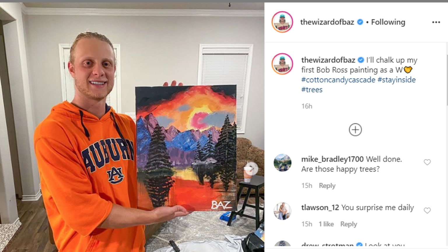 Shane Baz is painting like Bob Ross