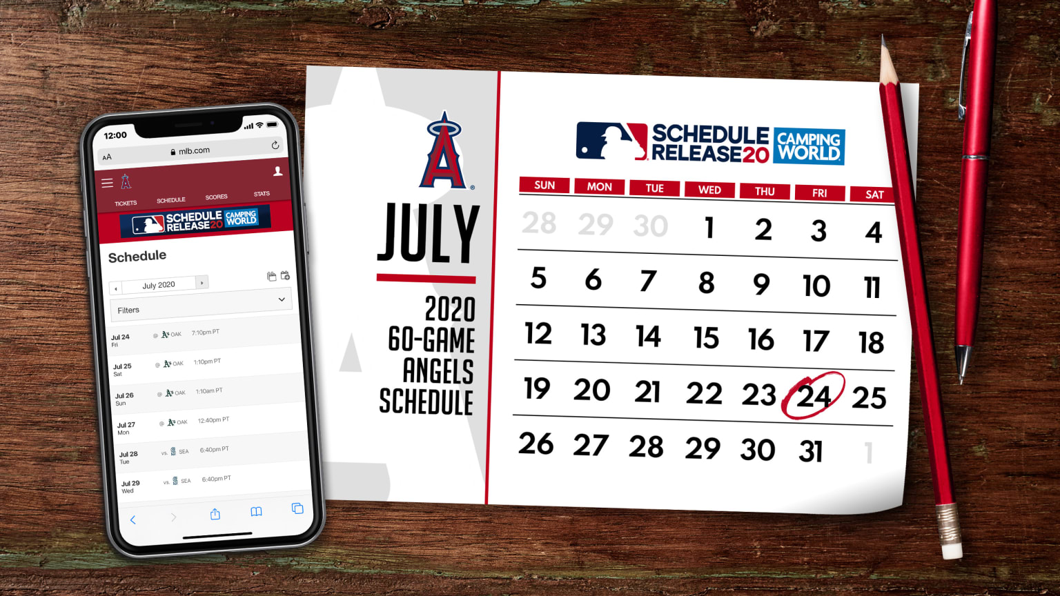 Angels 2020 schedule