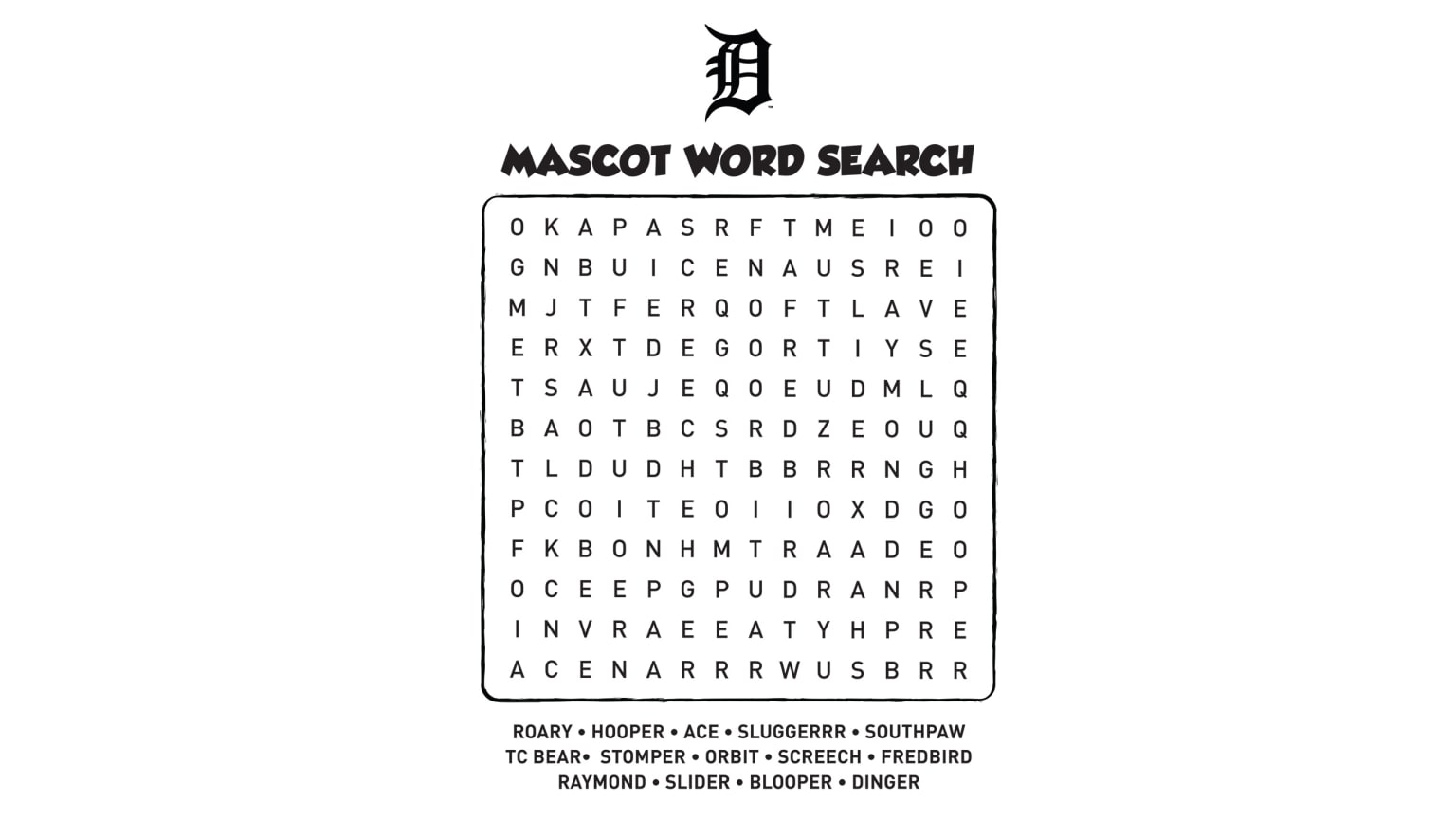 PAWS Games | Detroit Tigers
