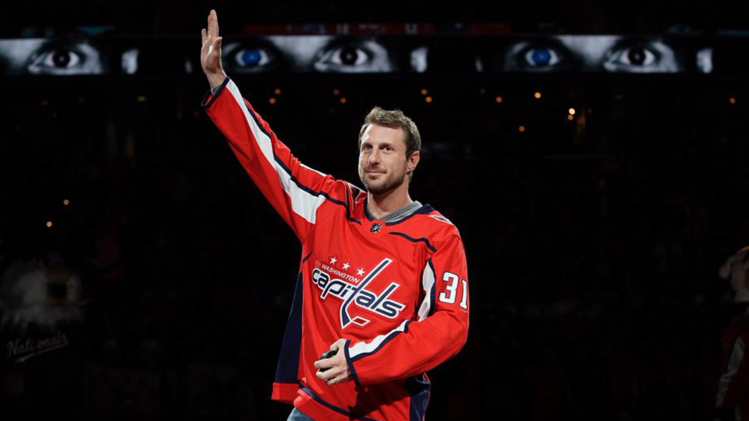 Max Scherzer, Adam Eaton visit NHL Capitals
