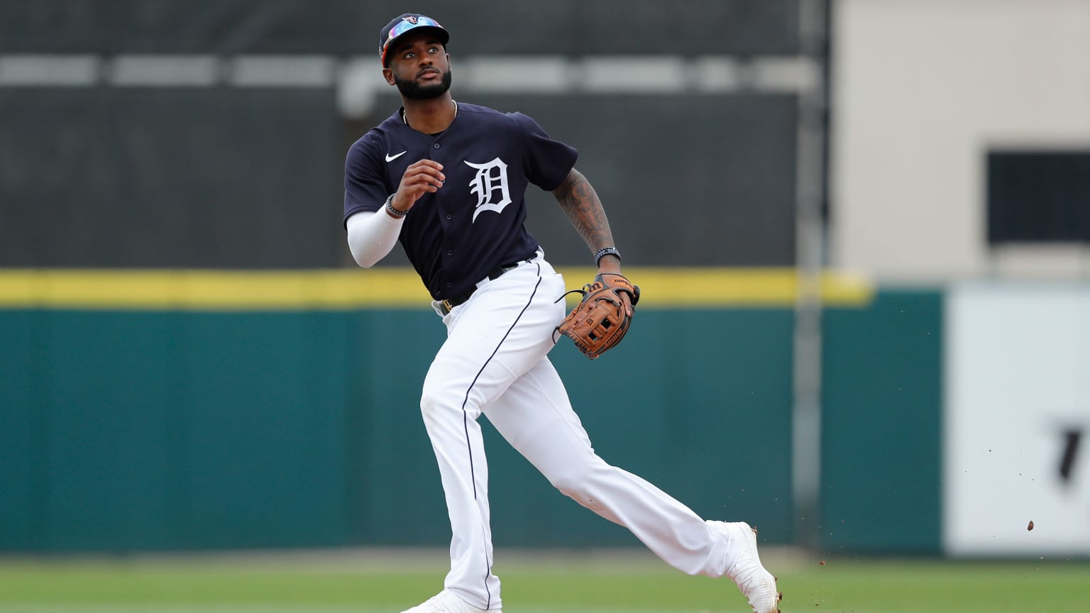 Niko Goodrum working out diligently