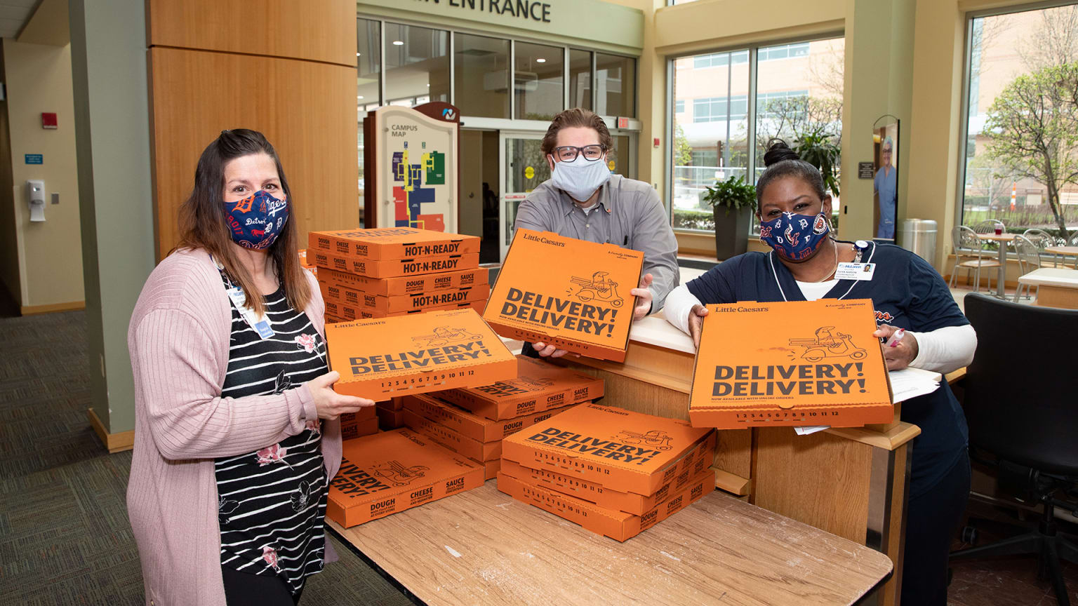 Tigers, Little Caesars team up to feed healthcare workers