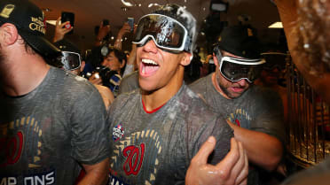Juan Soto celebró el título de Serie Mundial