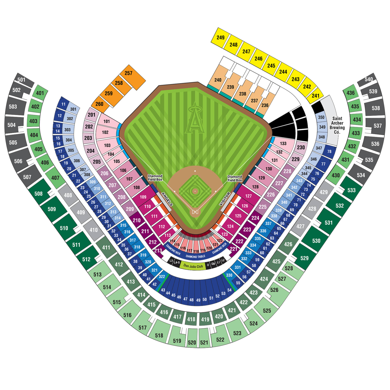 Half Season Plan Seating Map | Los Angeles Angels