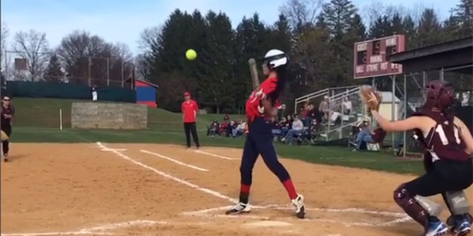 Watch this high school softball player's utterly mesmerizing behind-the ...