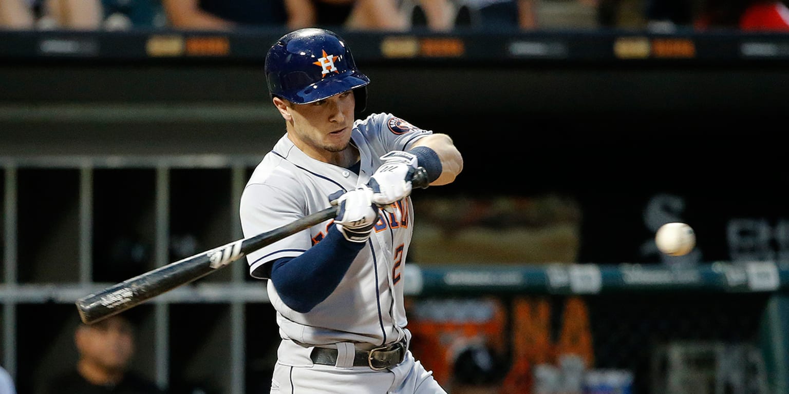 Alex Bregman triples on extra-base hit streak