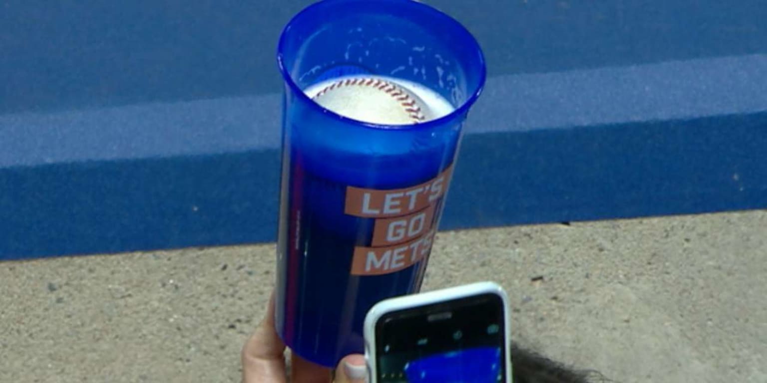 A thirsty baseball took a dip in a Mets fan's beer | MLB.com