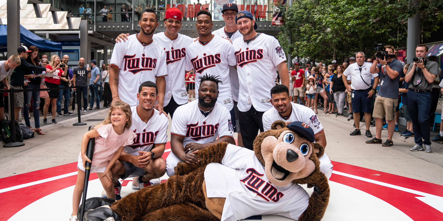 Twins engage in baseball game with local fans