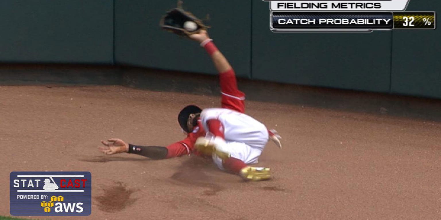 Billy Hamilton makes four-star catch in center