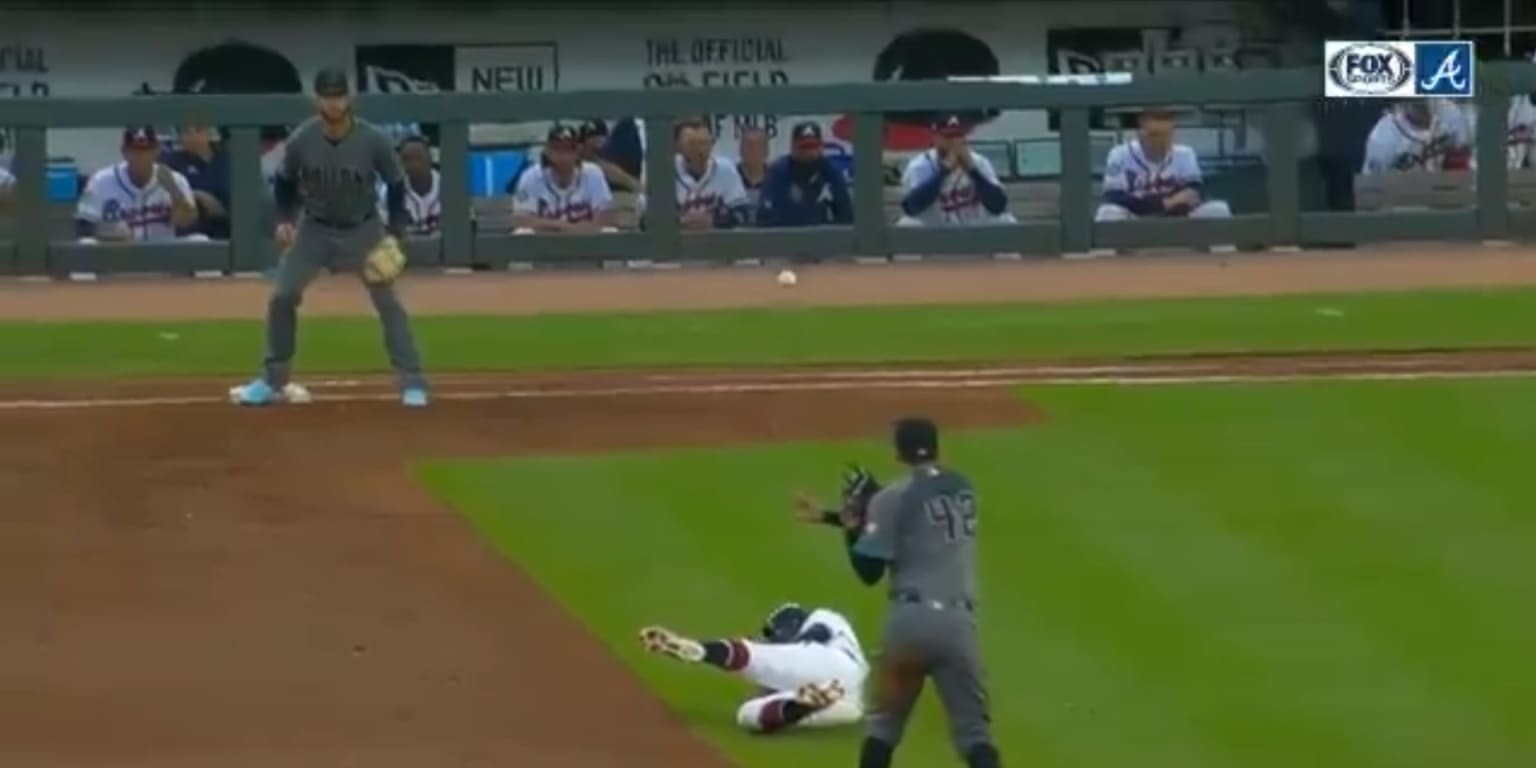 Acuna's slide attempt lands him in grass | MLB.com