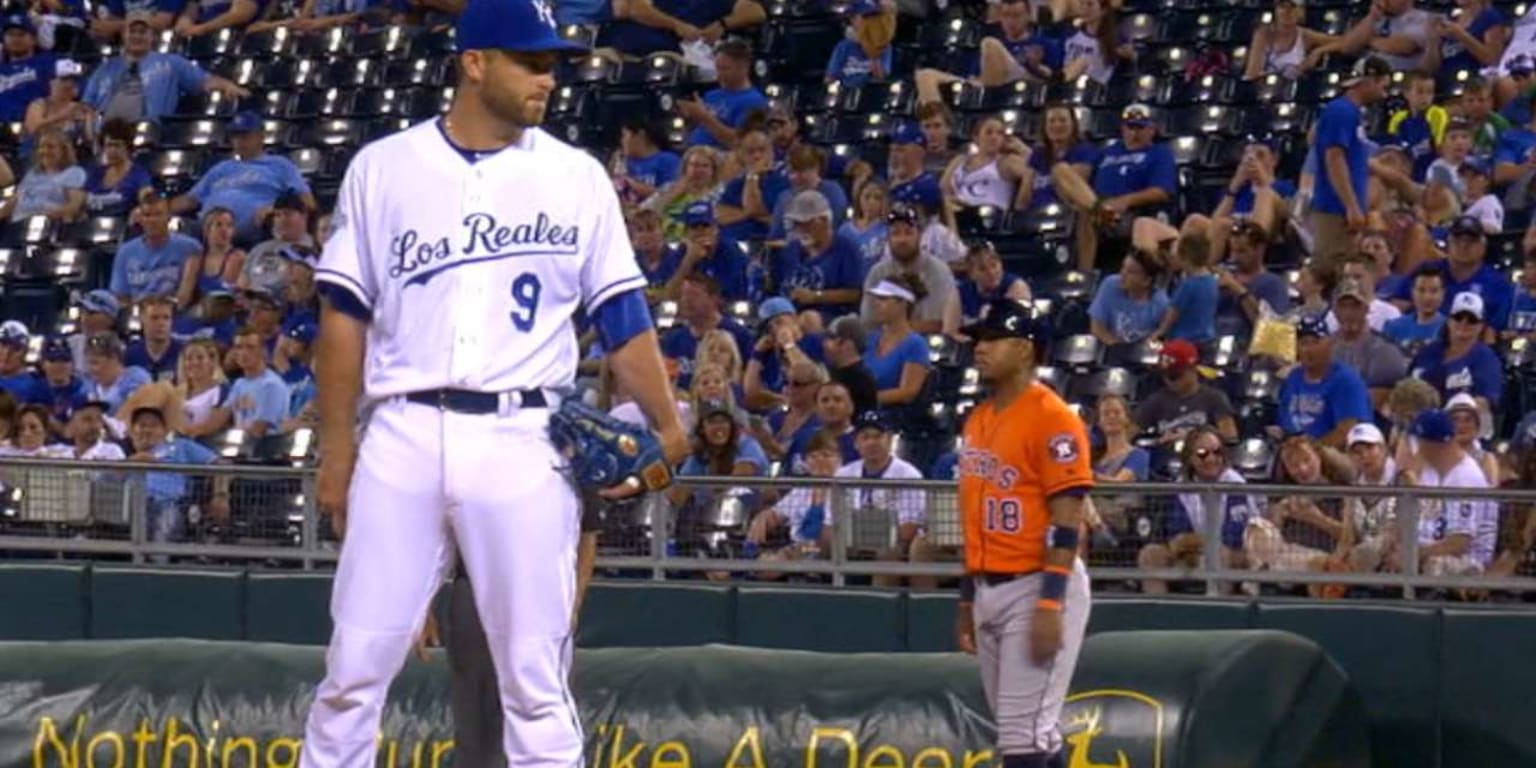 Drew Butera pitched against the Astros, struck out Marwin Gonzalez ...