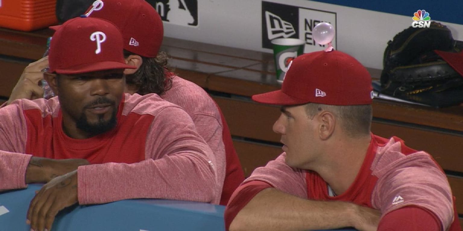 The Phillies pranked Tommy Joseph with a well-placed bubble-gum bubble ...