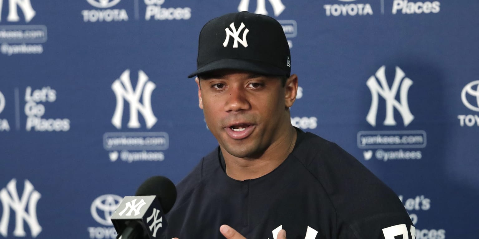 Yankees Minor Leaguer Russell Wilson threw out the ceremonial first ...