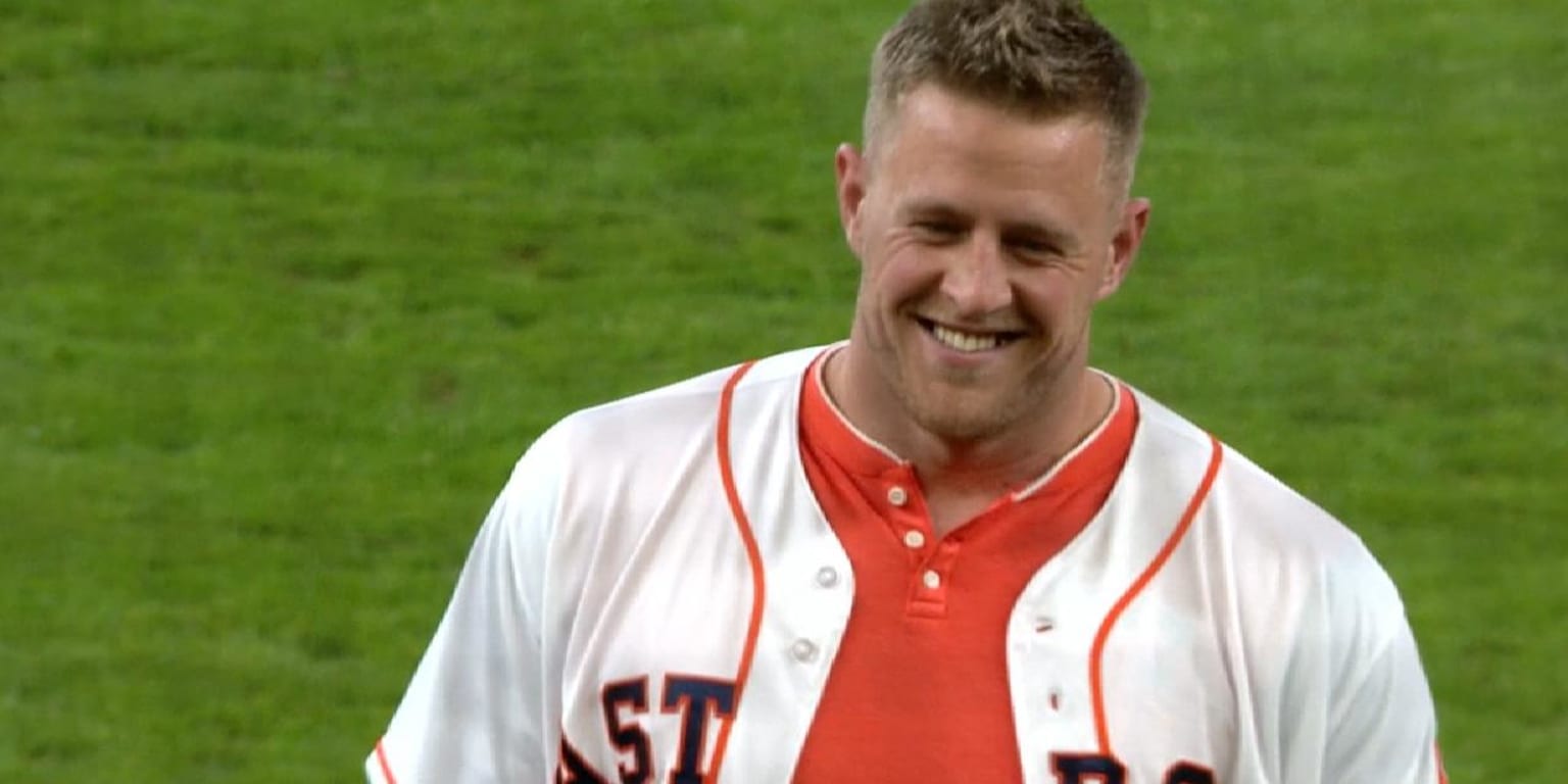 J.J. Watt felt the pressure of his first pitch for the Astros, but ...