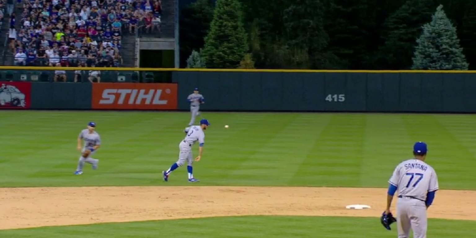Chris Taylor's 'throw' toward first was more of a shoulder shove after ...