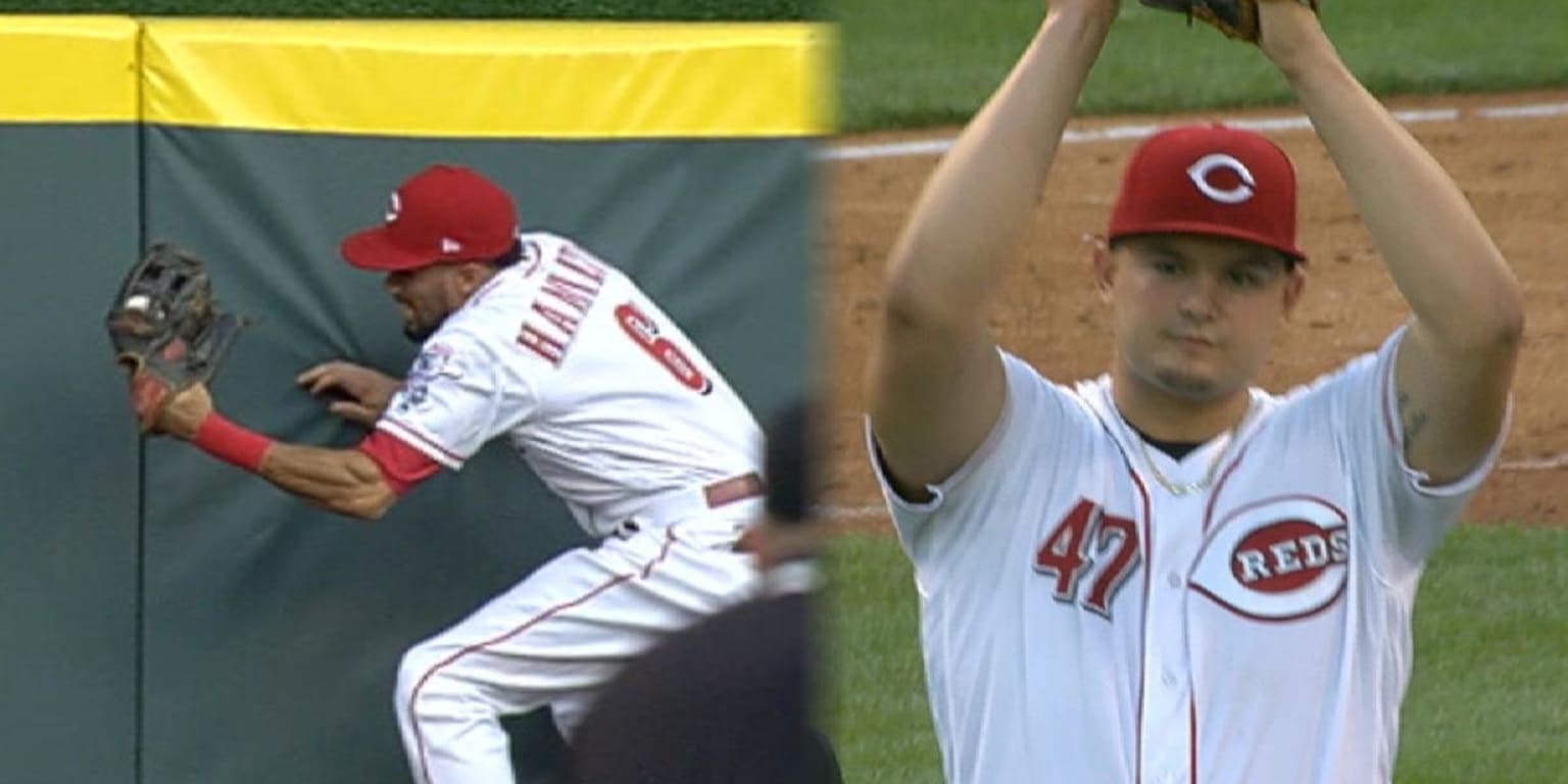 Billy Hamilton ran 106 feet to the wall on a sprint to pull in a ...