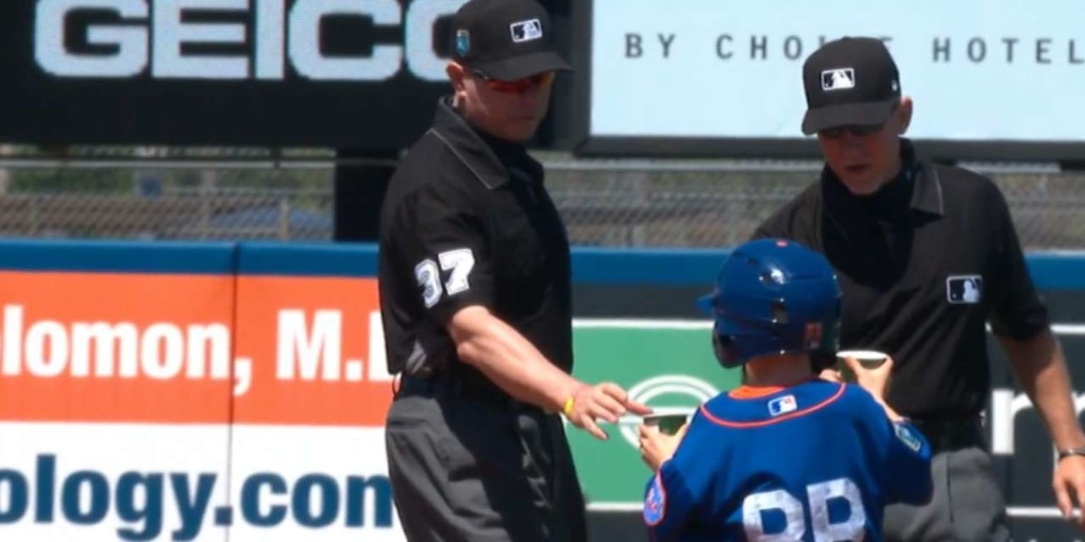 The Mets' adorable ballboy ran out to the umpires to deliver them water ...
