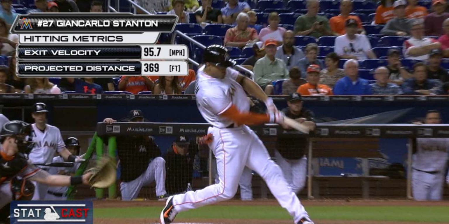 And for his next trick, Giancarlo Stanton smoked a double to the wall ...