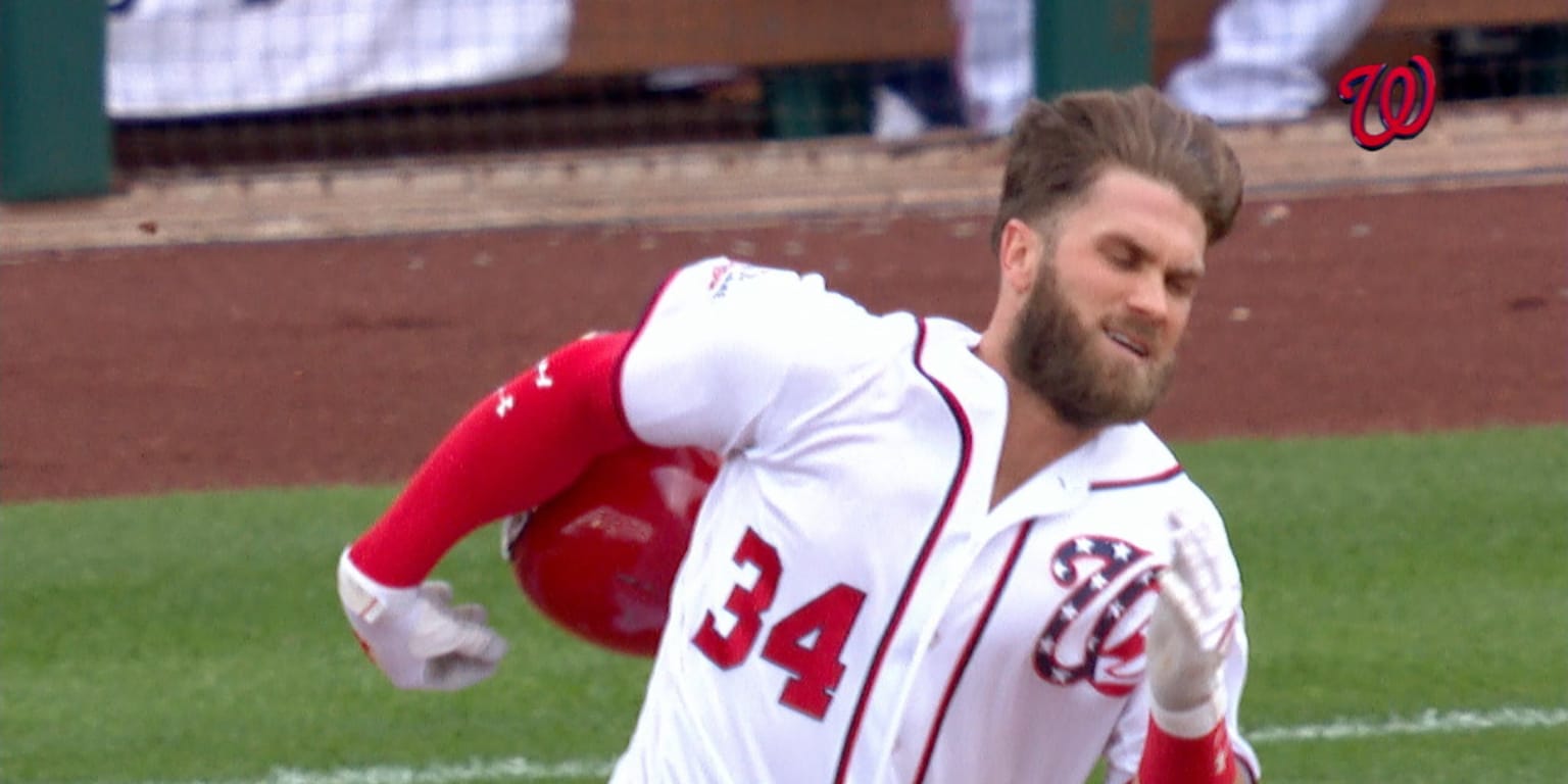 Bryce Harper tried for a double, then his helmet fell off, then he ...